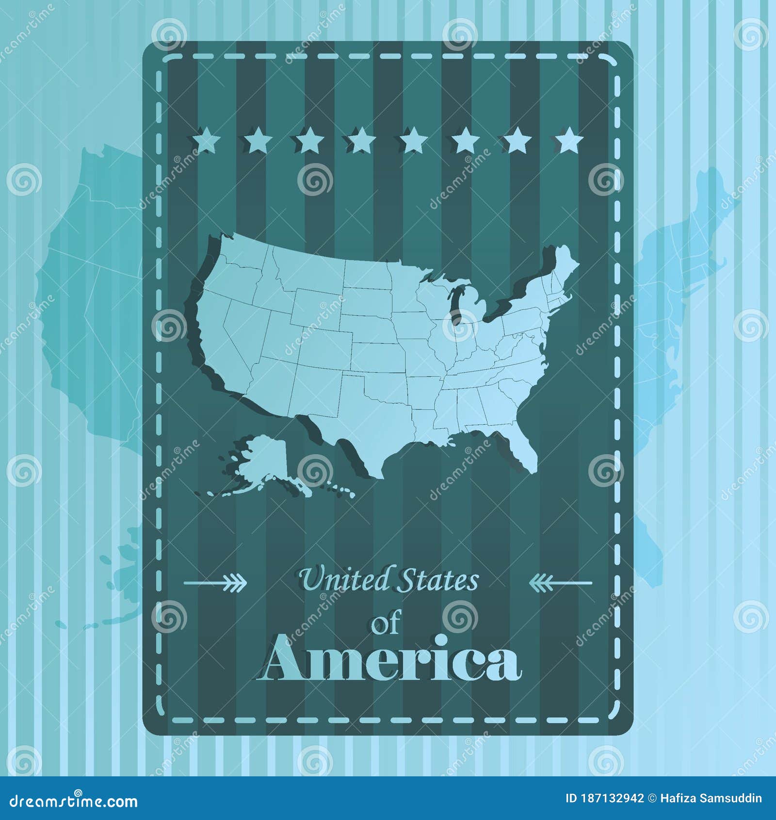 America Map Label. Vector Illustration Decorative Design Stock Vector ...