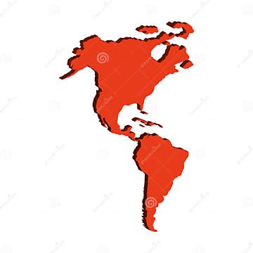 America map in red color stock illustration. Illustration of topography ...