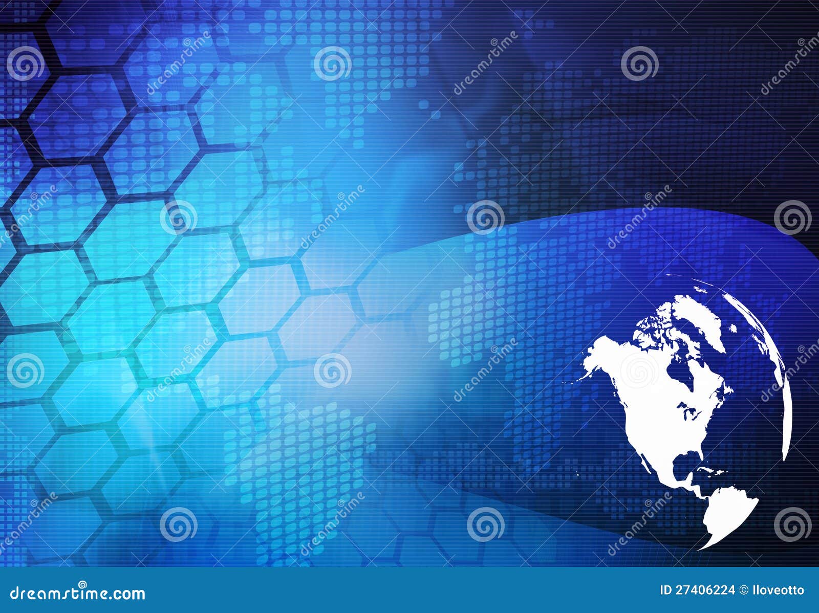 America Map Technology Style Stock Illustration - Illustration of ...