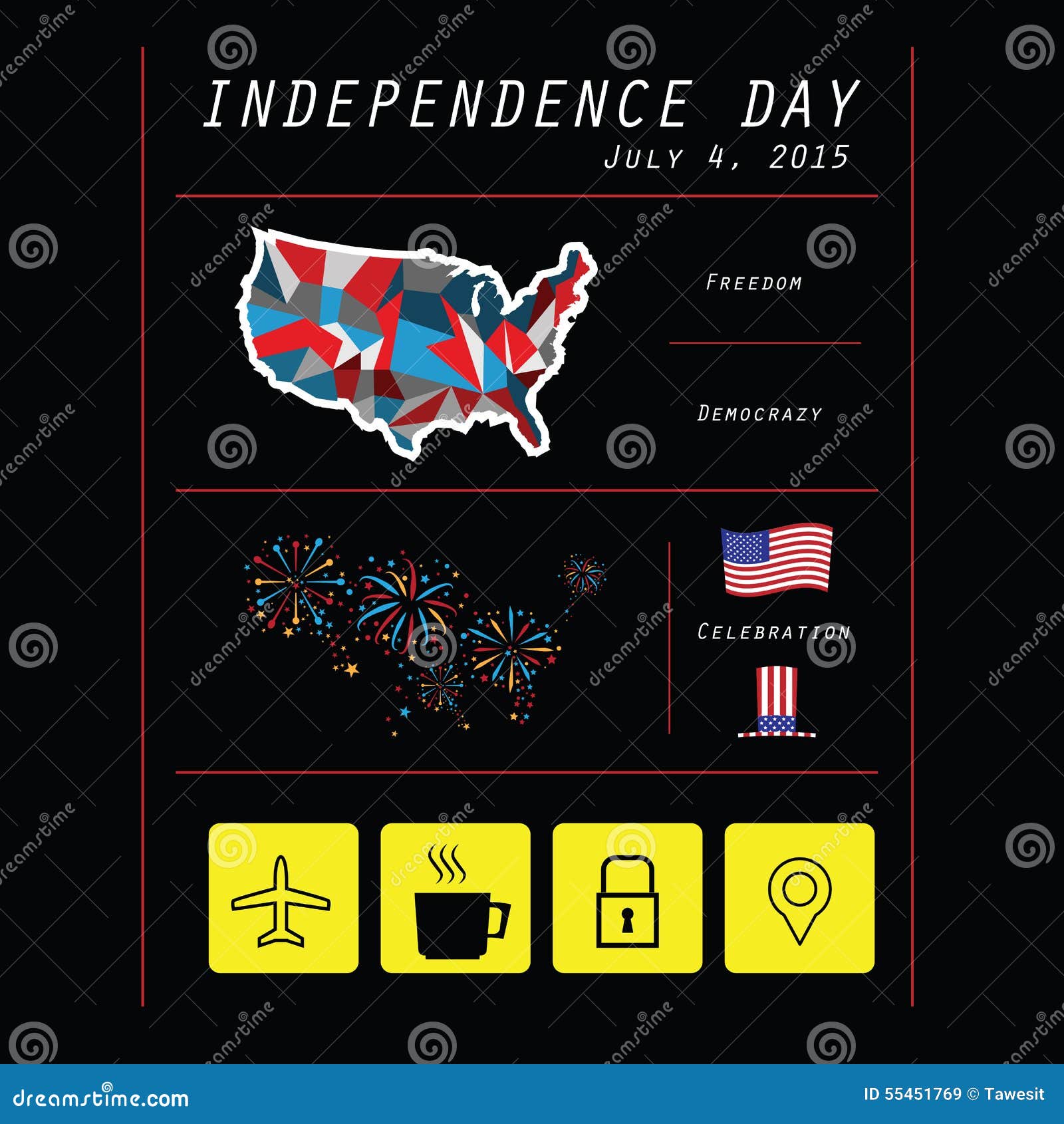 America National Day Infographic Stock Vector - Illustration of ...