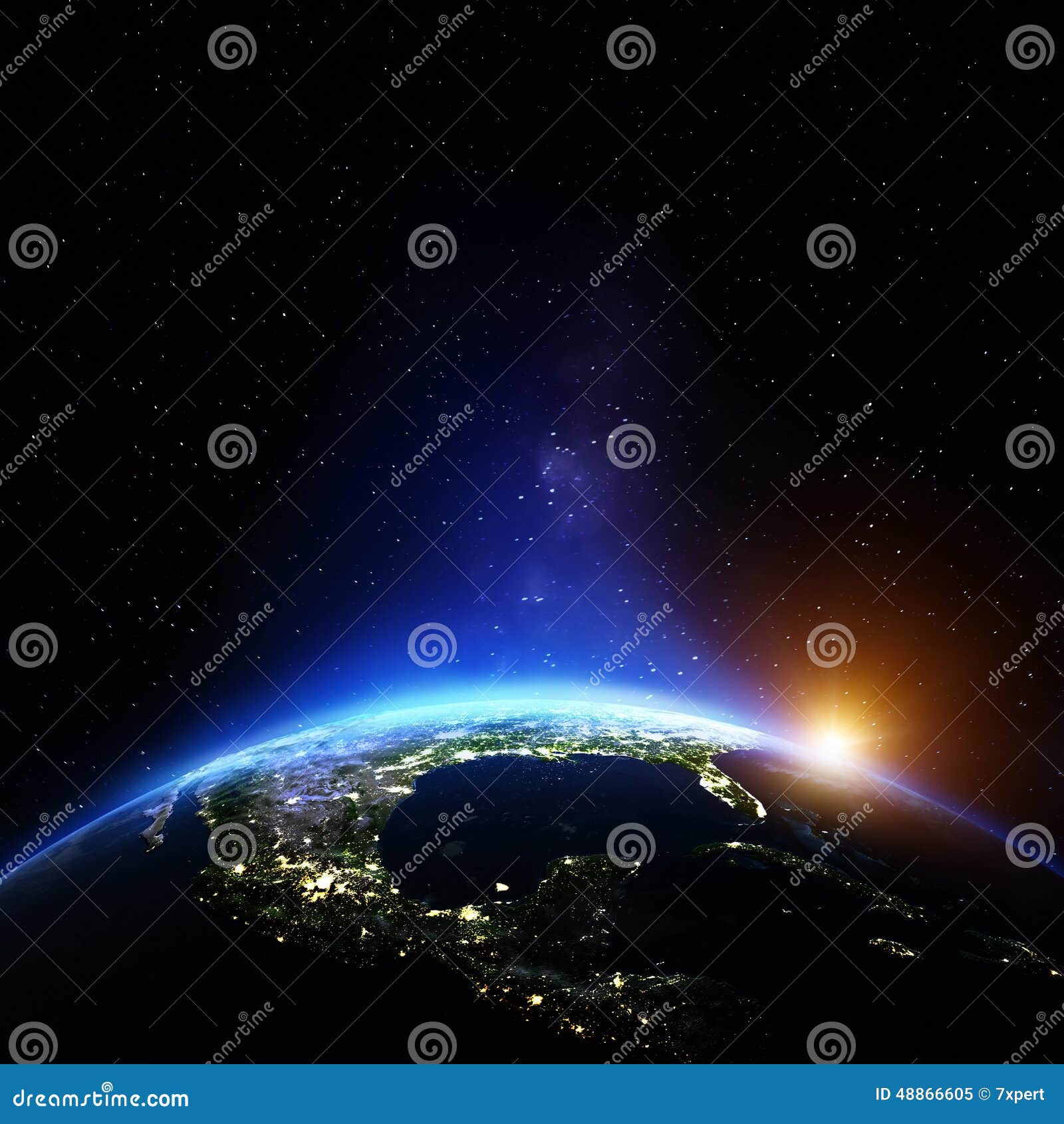 America night stock illustration. Illustration of glow - 48866605