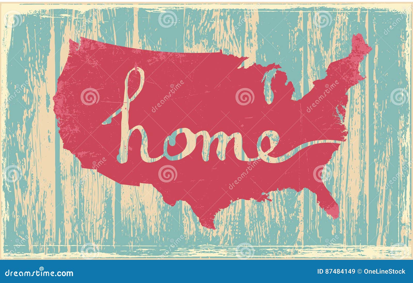 America Nostalgic Rustic Vintage State Vector Sign Stock Vector ...