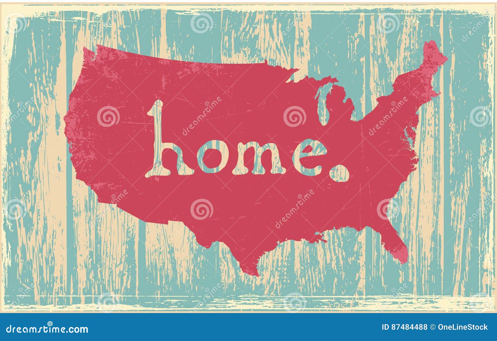 America Nostalgic Rustic Vintage State Vector Sign Stock Vector ...