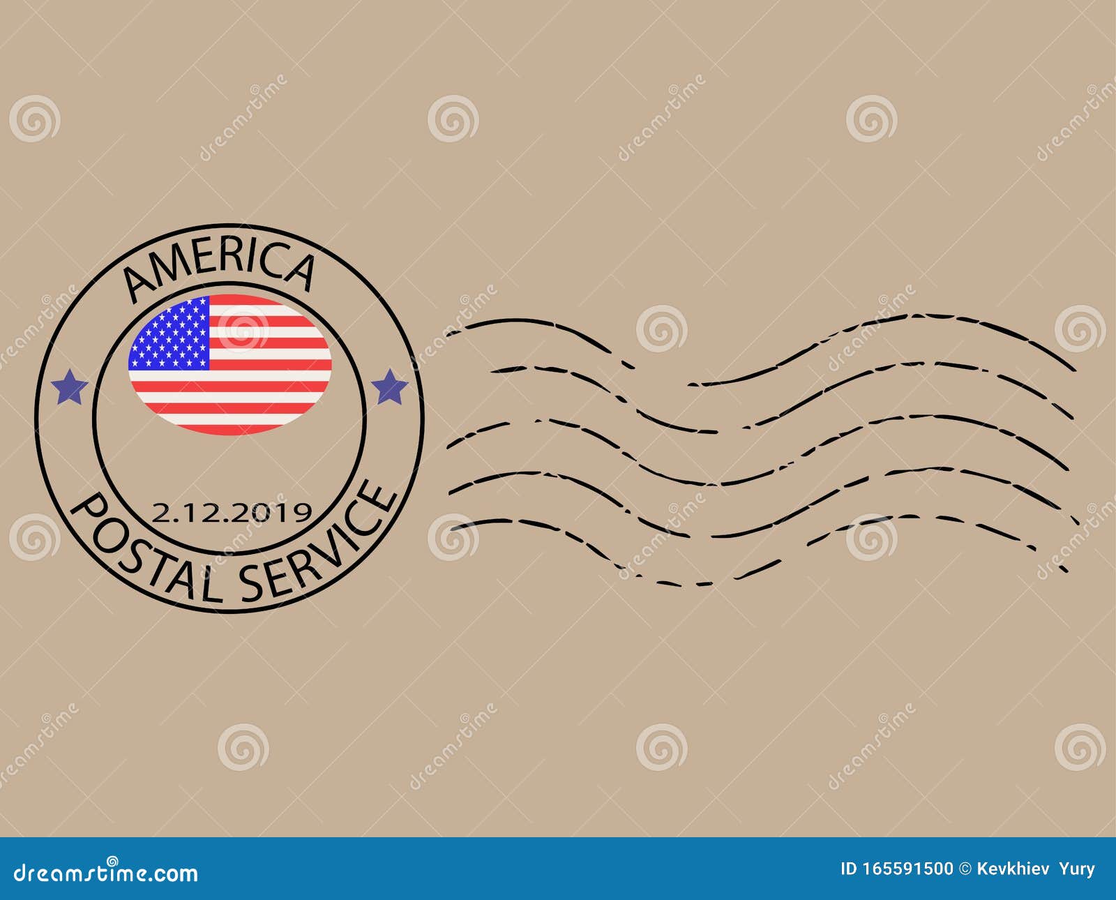 America Postal Stamp Vector Illustration Eps 10 Stock Vector ...