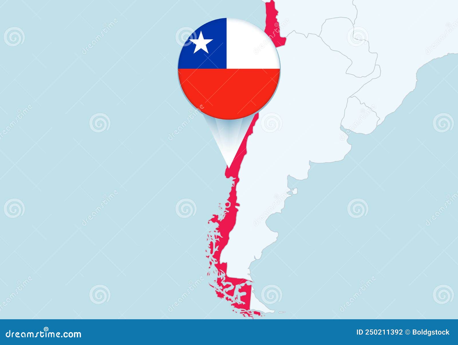 America with Selected Chile Map and Chile Flag Icon Stock Vector ...