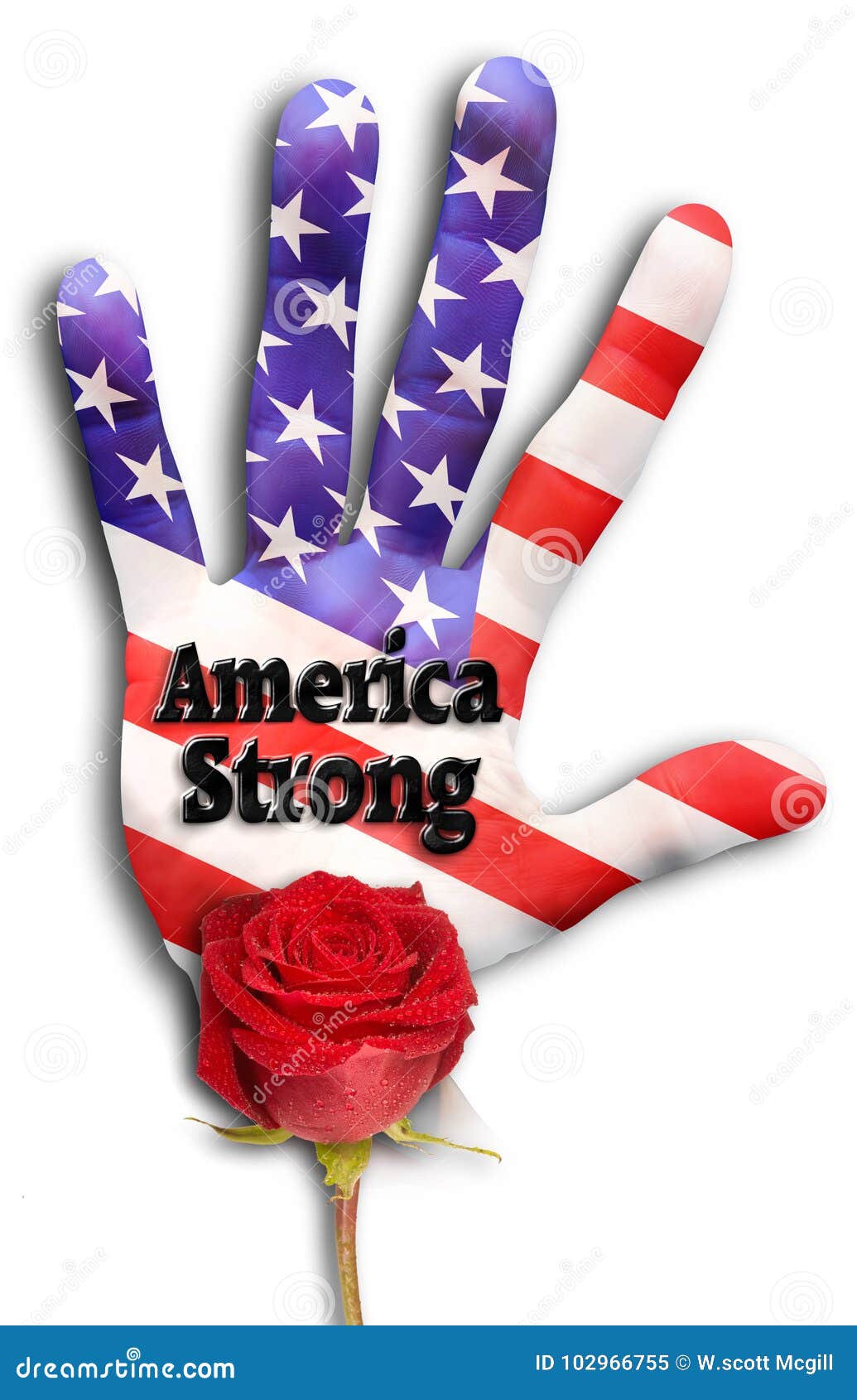The America Strong. stock illustration. Illustration of waving - 102966755