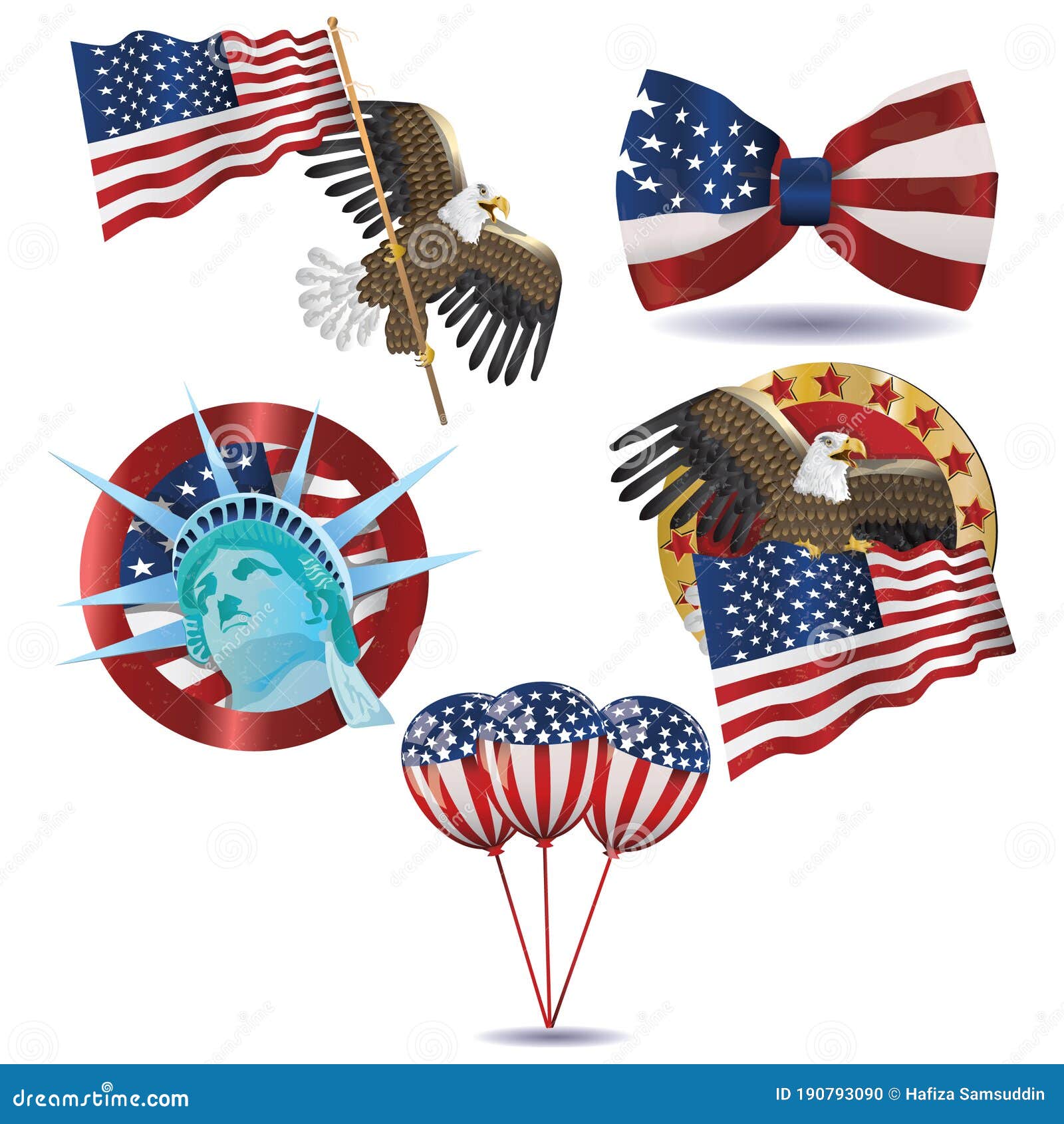 America Symbol Set. Vector Illustration Decorative Design Stock Vector ...