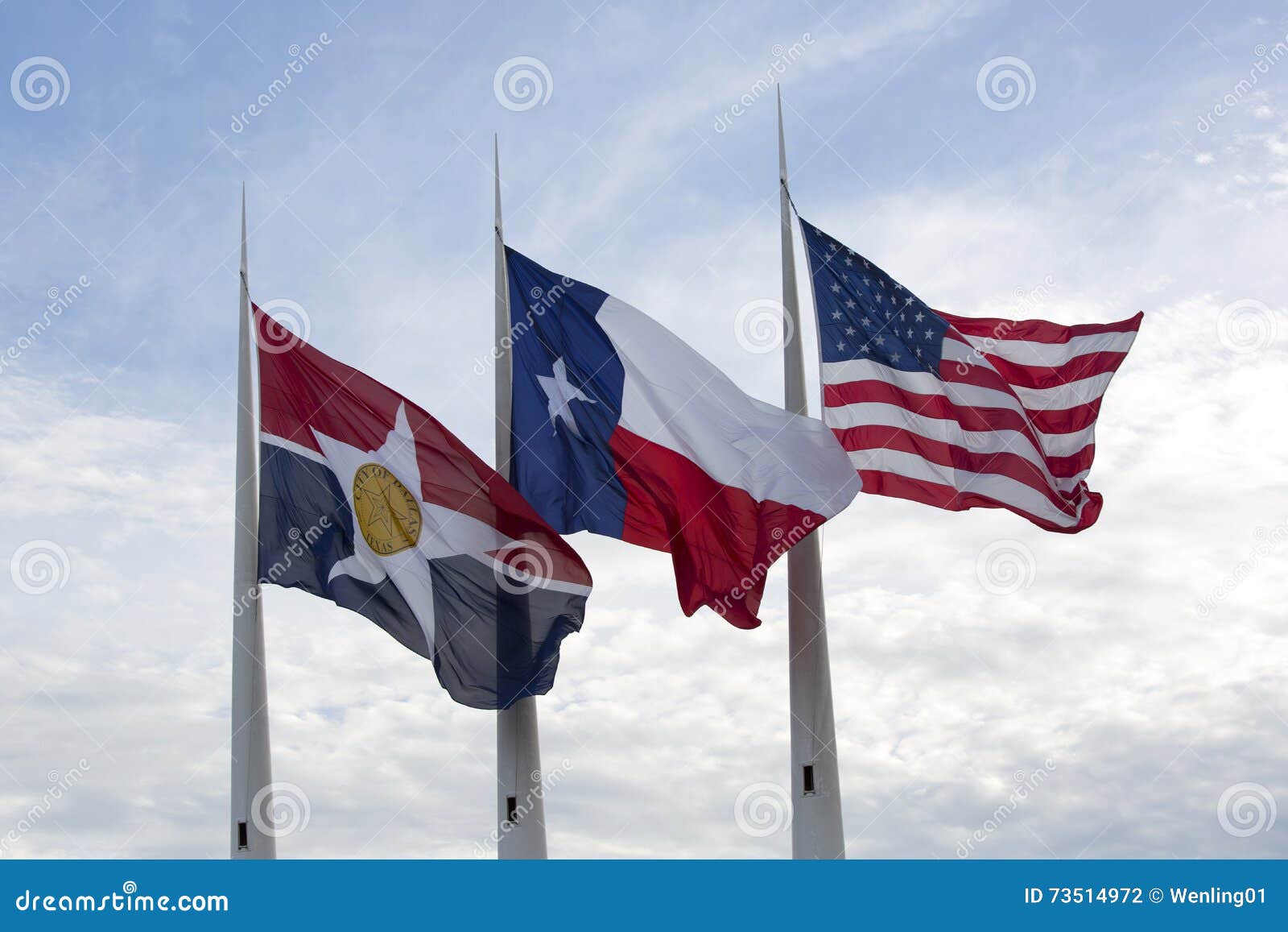 America , Texas State and Dallas Flags Stock Photo - Image of color ...