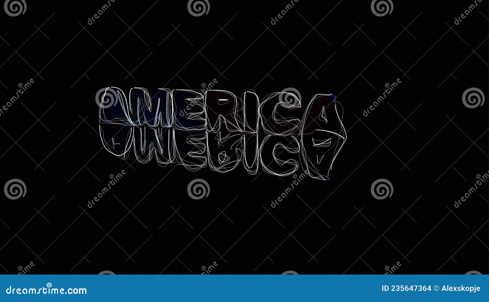 America Text Hand Draw Digital Art Illustration Stock Illustration ...