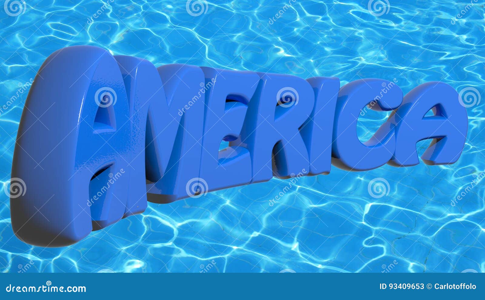 `AMERICA` Written with Blue 3D Letters Stock Illustration ...