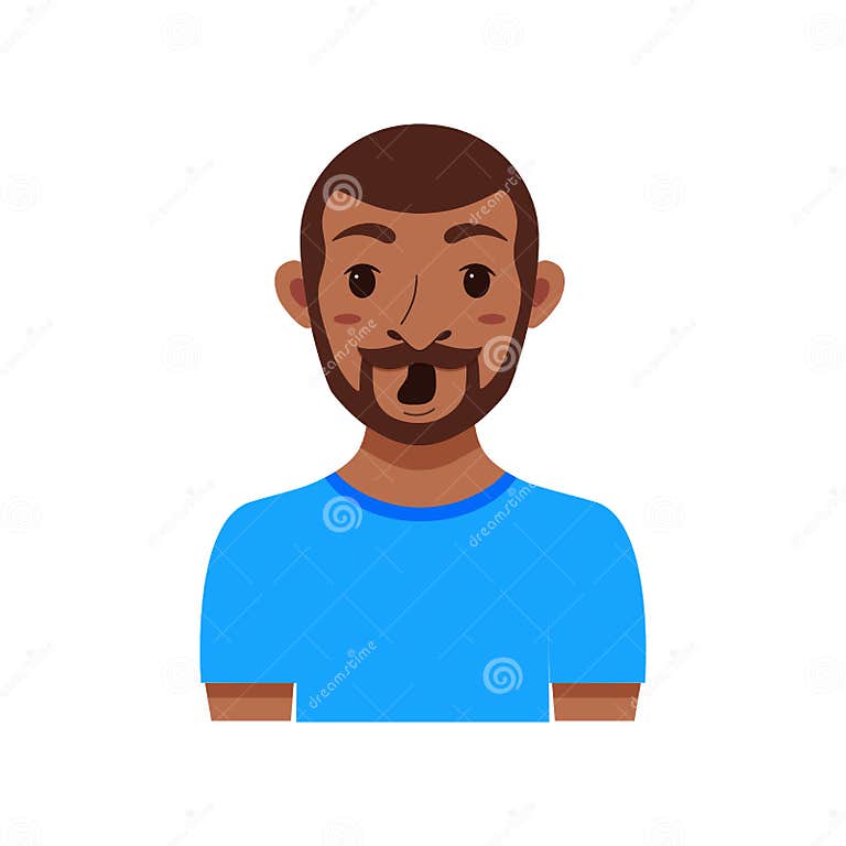 American African Men Facial Expression Stock Vector Illustration Of