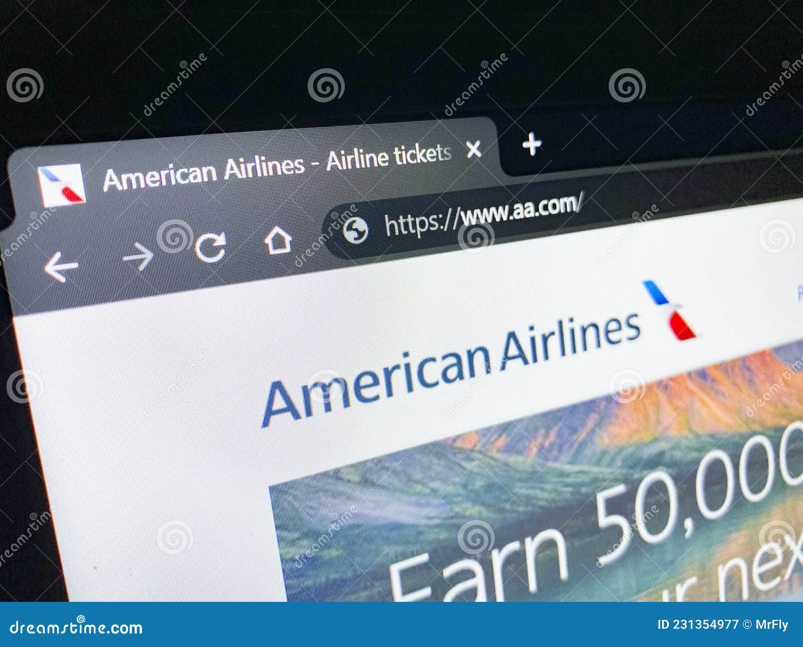 American Airlines Web Page on a Computer Screen Editorial Photography ...