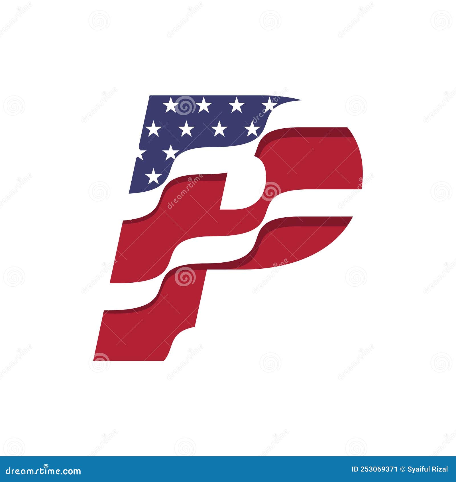 Flag of the American Alphabet Logo P Stock Illustration - Illustration ...