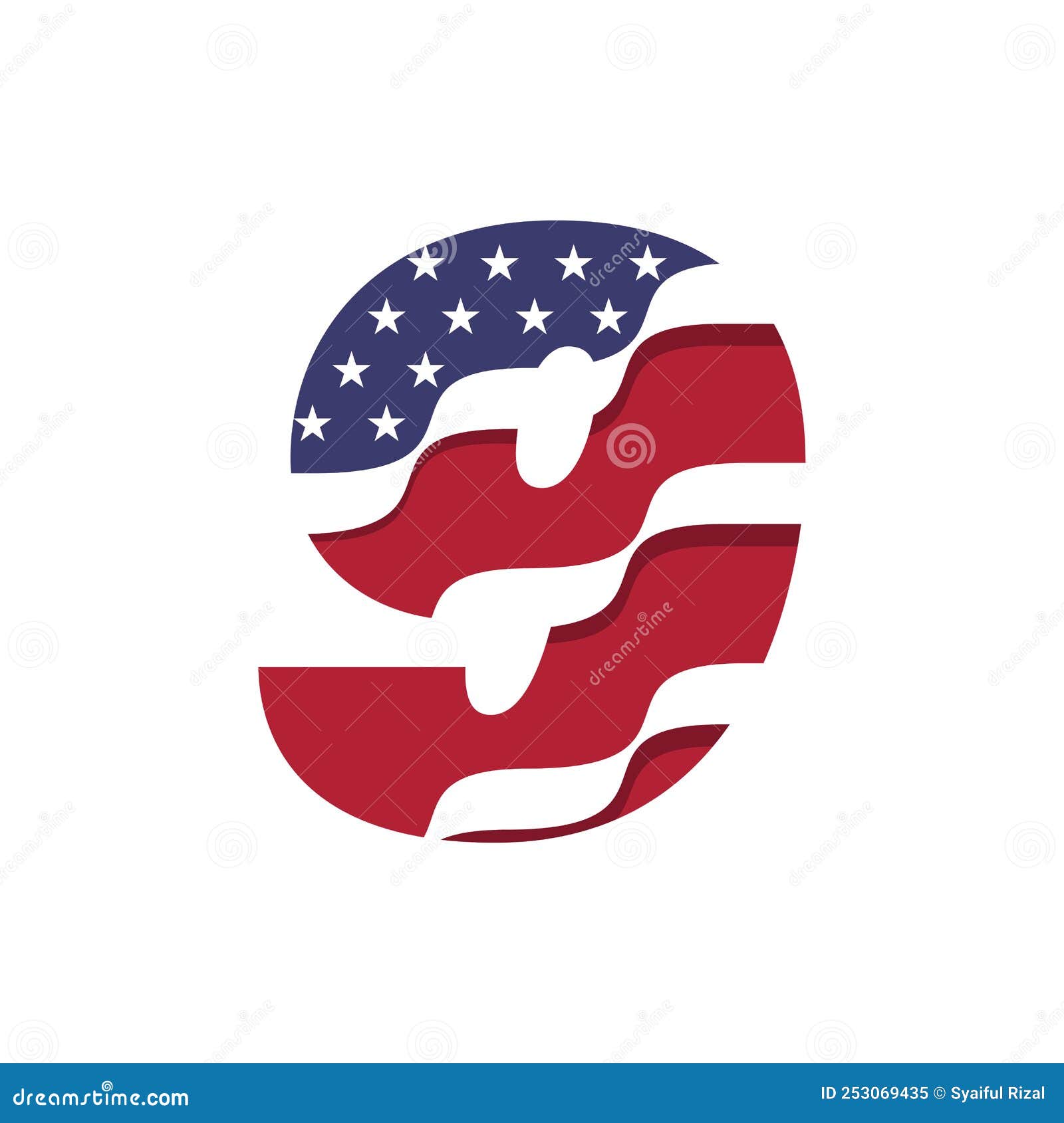 American Number Flag Logo Nine Stock Illustration - Illustration of ...