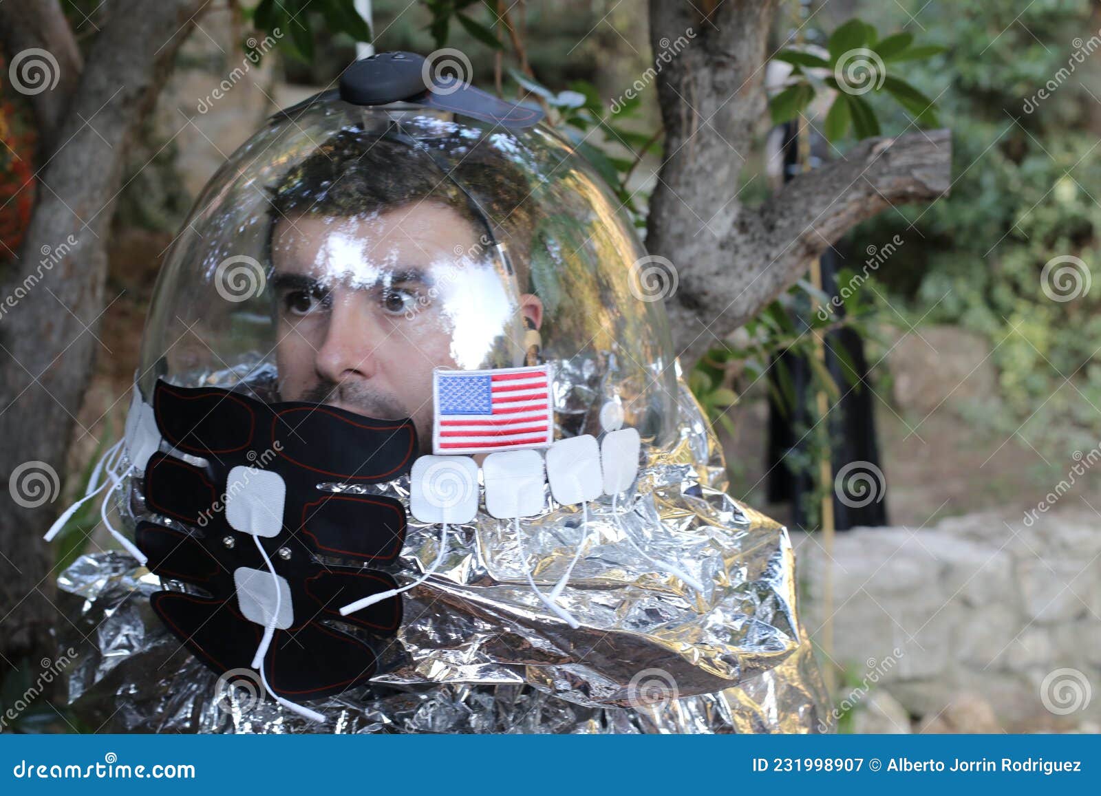 American Astronaut Walking Around a New Planet Stock Image - Image of ...