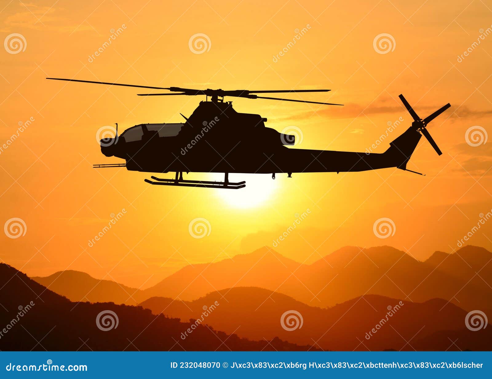 Bell AH-1 Cobra. Vector Drawing Of Attack Helicopter. Image For ...
