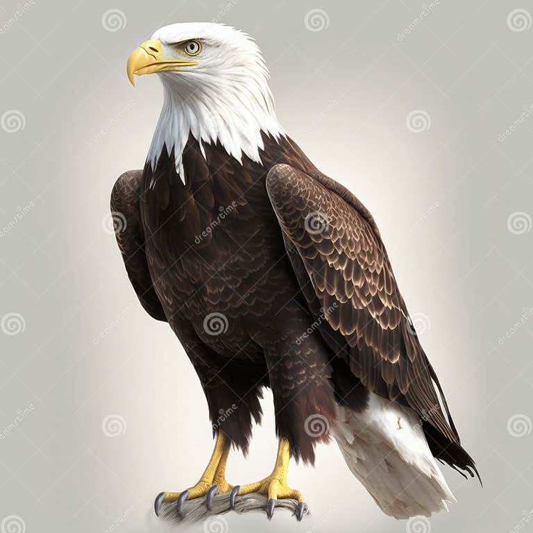 American Bald Eagle Full Body Detail Portrait, Side View. Stock ... American Bald Eagle Full Body Detail Portrait, Side View. Stock ...