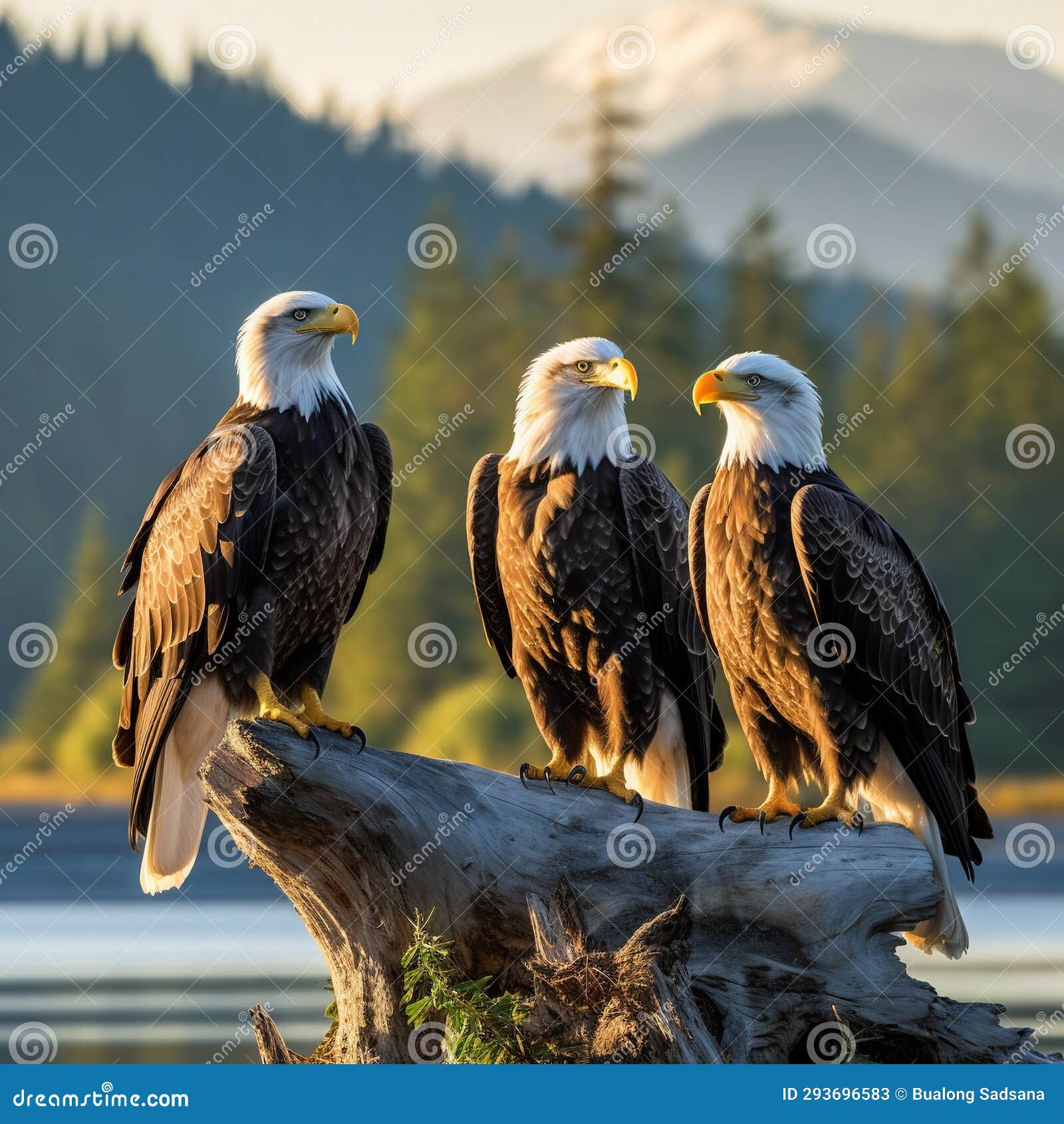American Bald Eagles stock illustration. Illustration of nature - 293696583