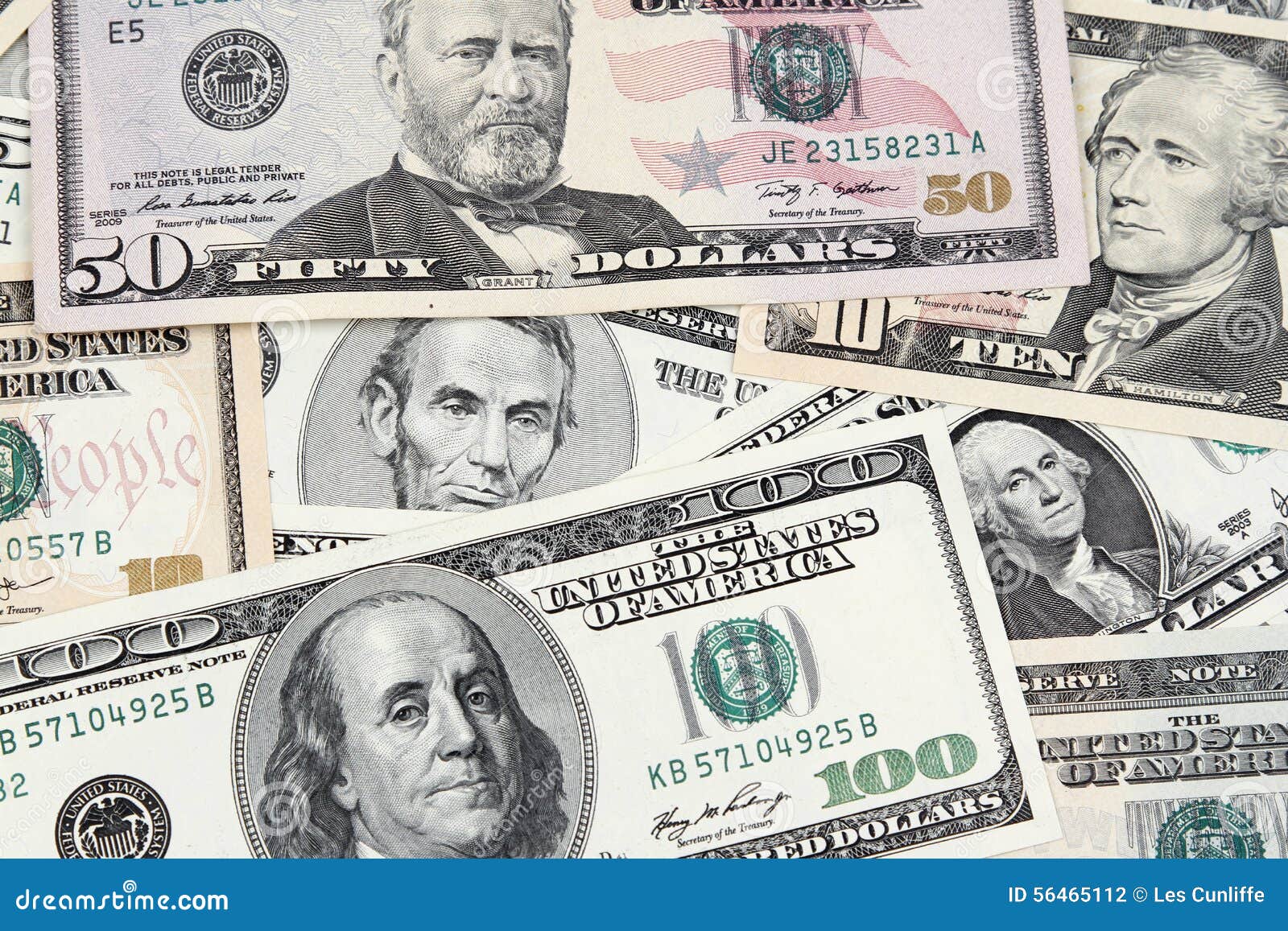 American banknotes stock photo. Image of income, rich - 56465112