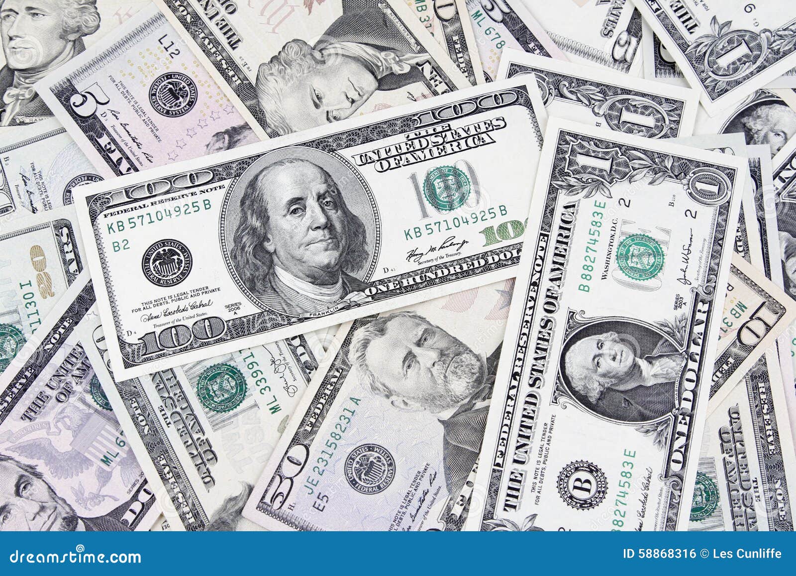 American banknotes stock photo. Image of american, earnings - 58868316