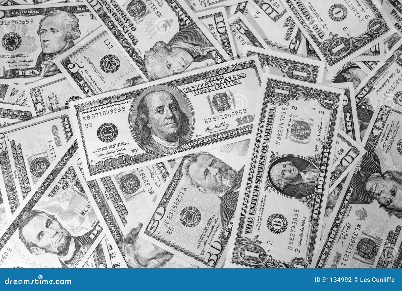 American banknotes stock photo. Image of closeup, business - 91134992