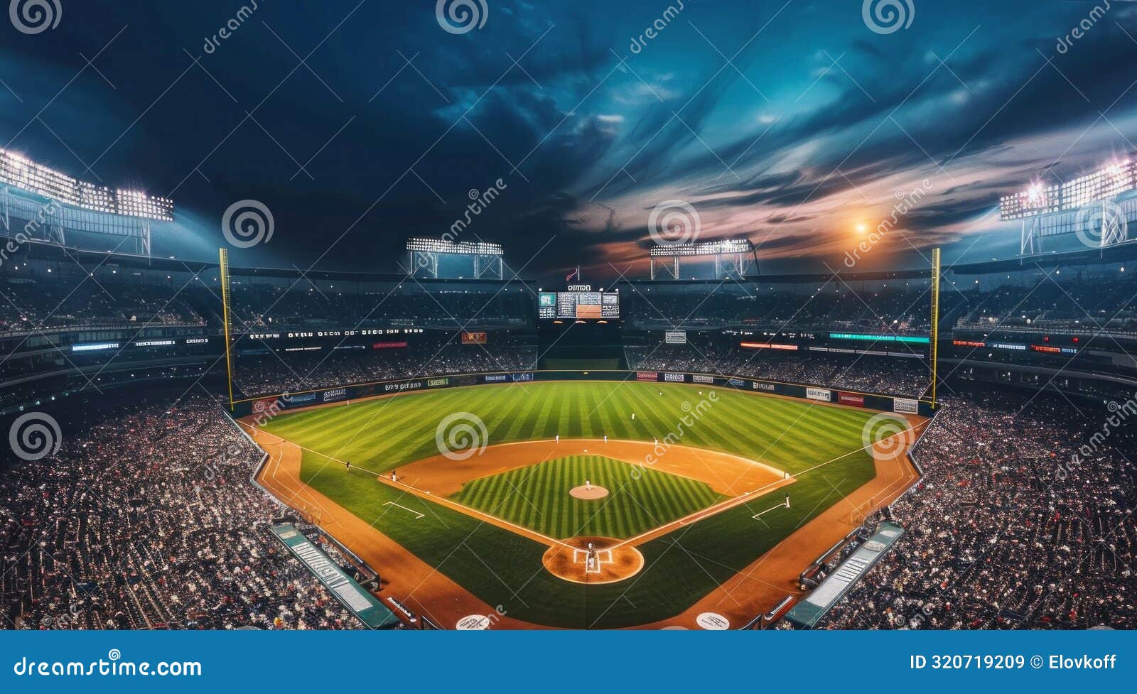 American Baseball Crowded Stadium during Championship Game Stock ...