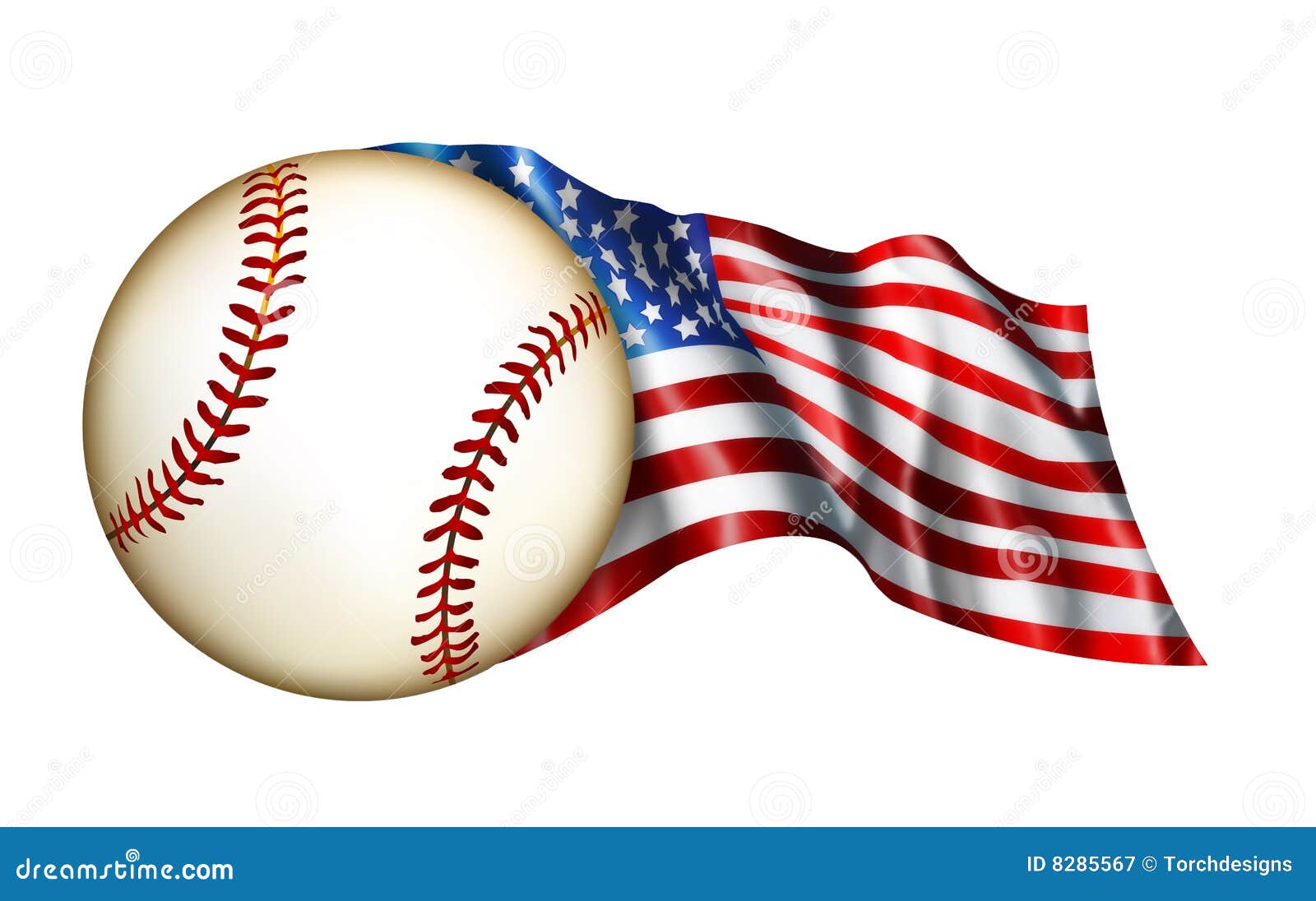 American Baseball Flag Illustration Stock Illustration - Illustration ...