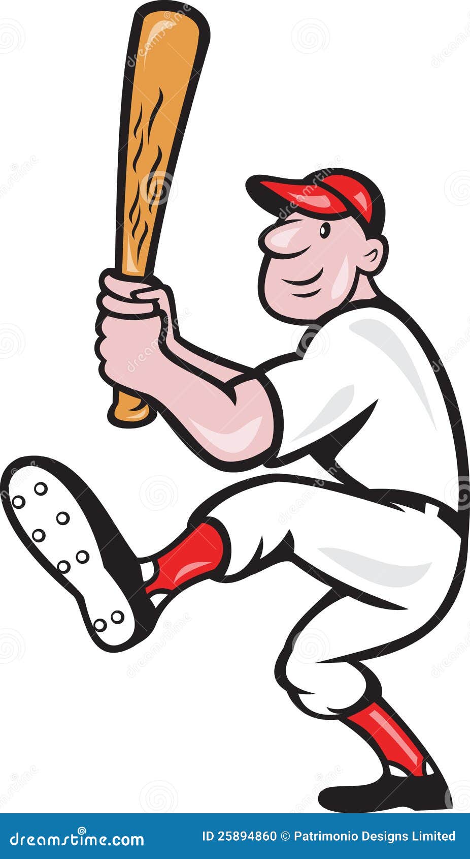 American Baseball Player Batting Cartoon Stock Photo - Image: 25894860