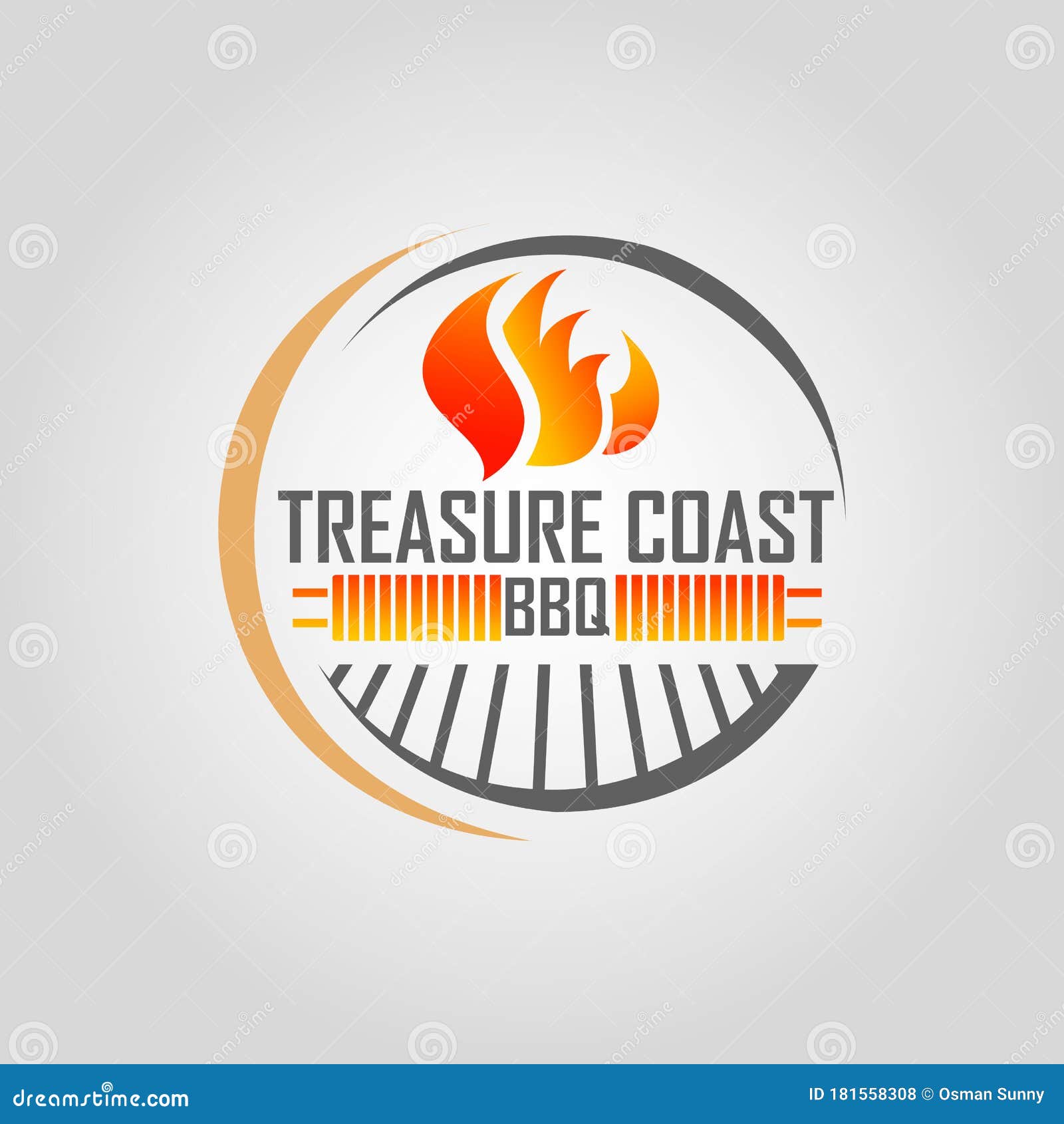 American BBQ Fire Logo Free Vector Logo Design Inspiration Stock Vector ...