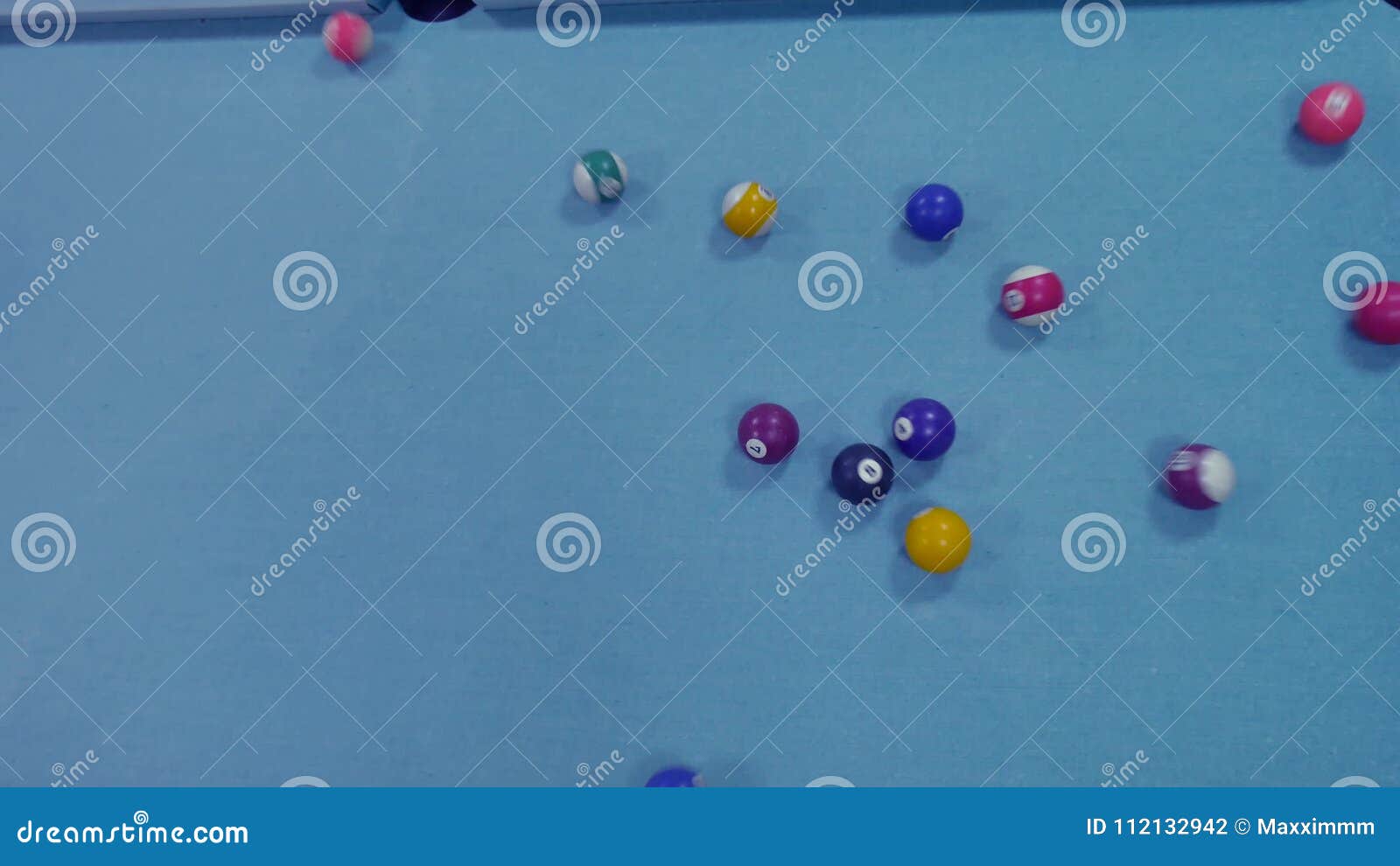 American Billiards Pool 8 on a Table Breakdown of a Pyramid Beginning ...