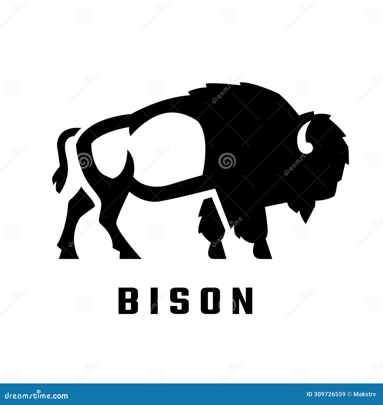 American bison logo. stock vector. Illustration of mammal - 309726559
