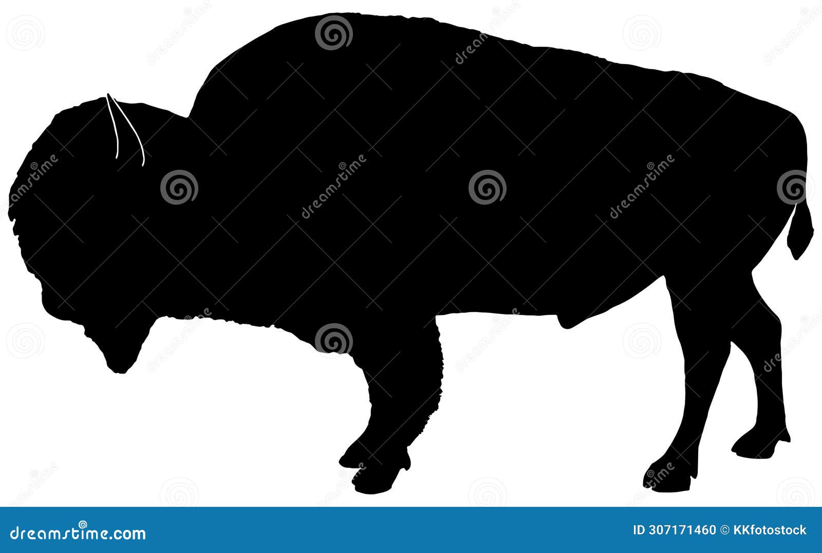 American Bison silhouette stock vector. Illustration of wildlife ...