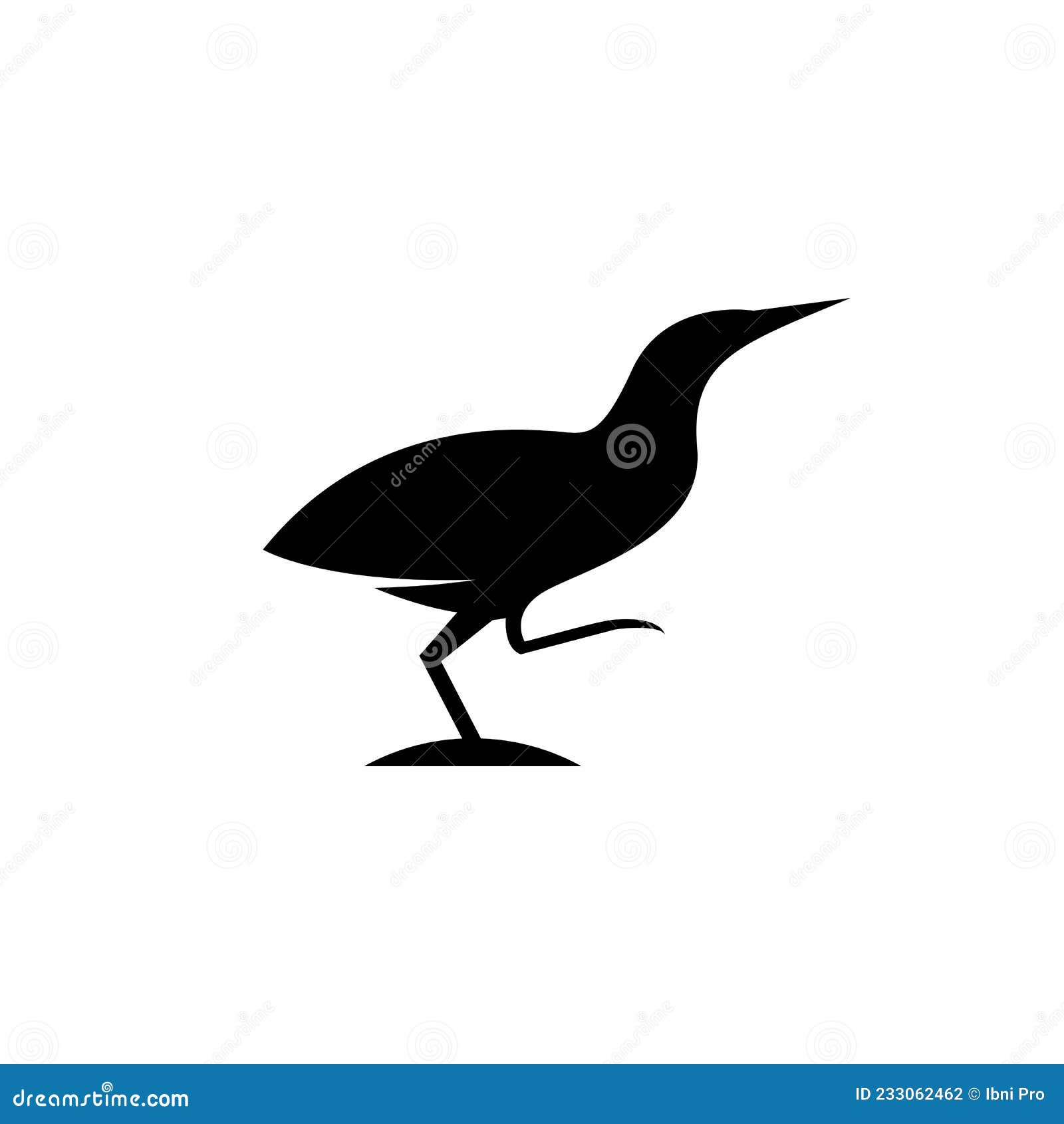 American Bittern Bird Silhouette Logo Stock Vector - Illustration of ...