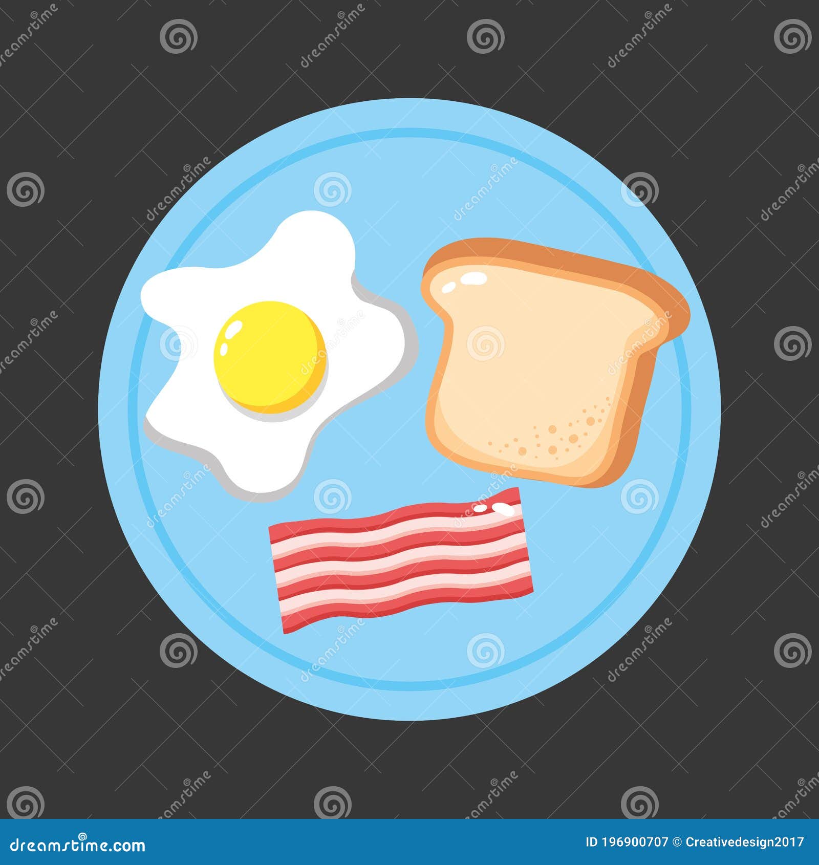 American breakfast cartoon stock vector. Illustration of vector - 196900707