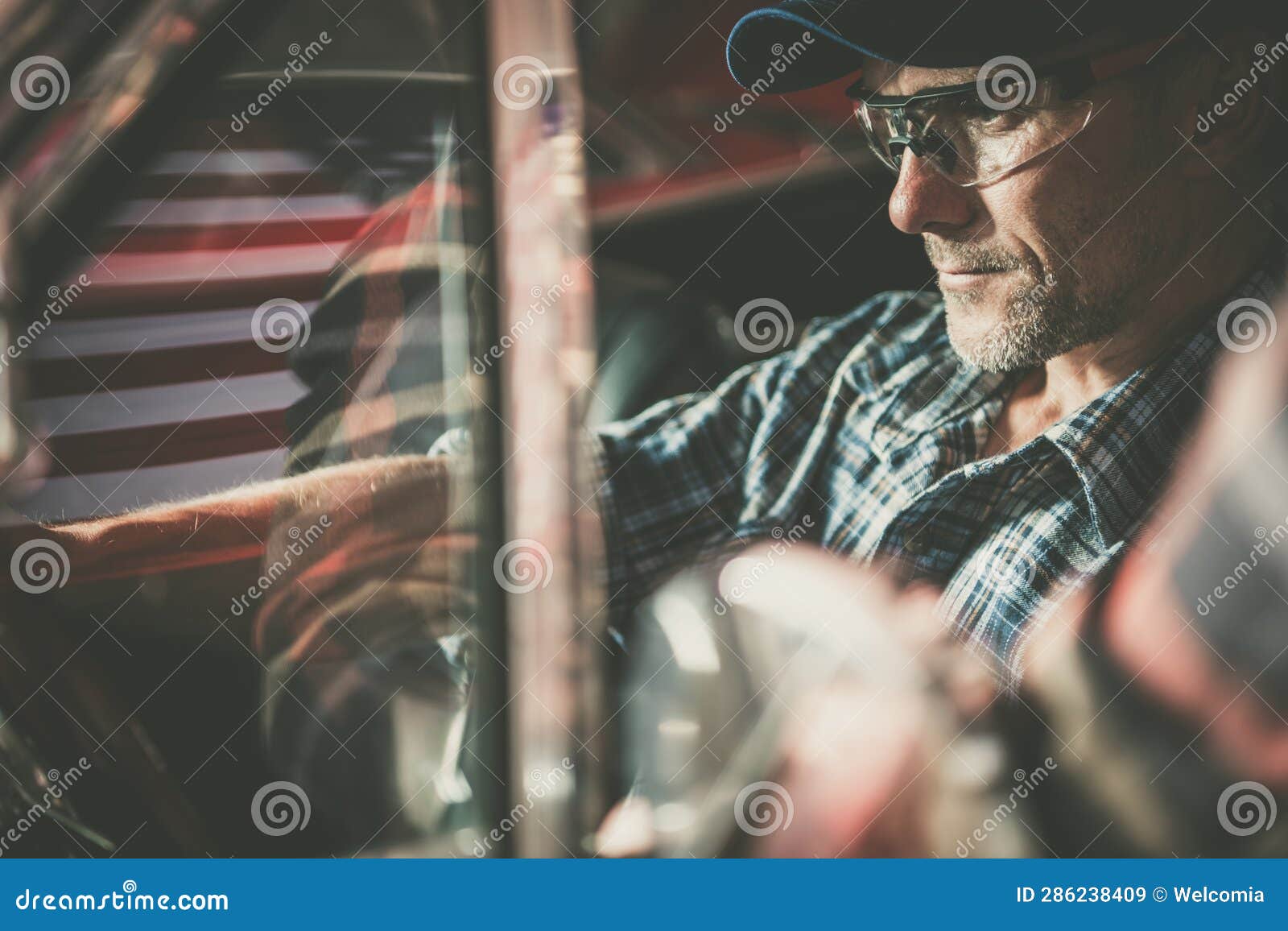 The Mechanic Behind Work In Garage Stock Image | CartoonDealer.com ...
