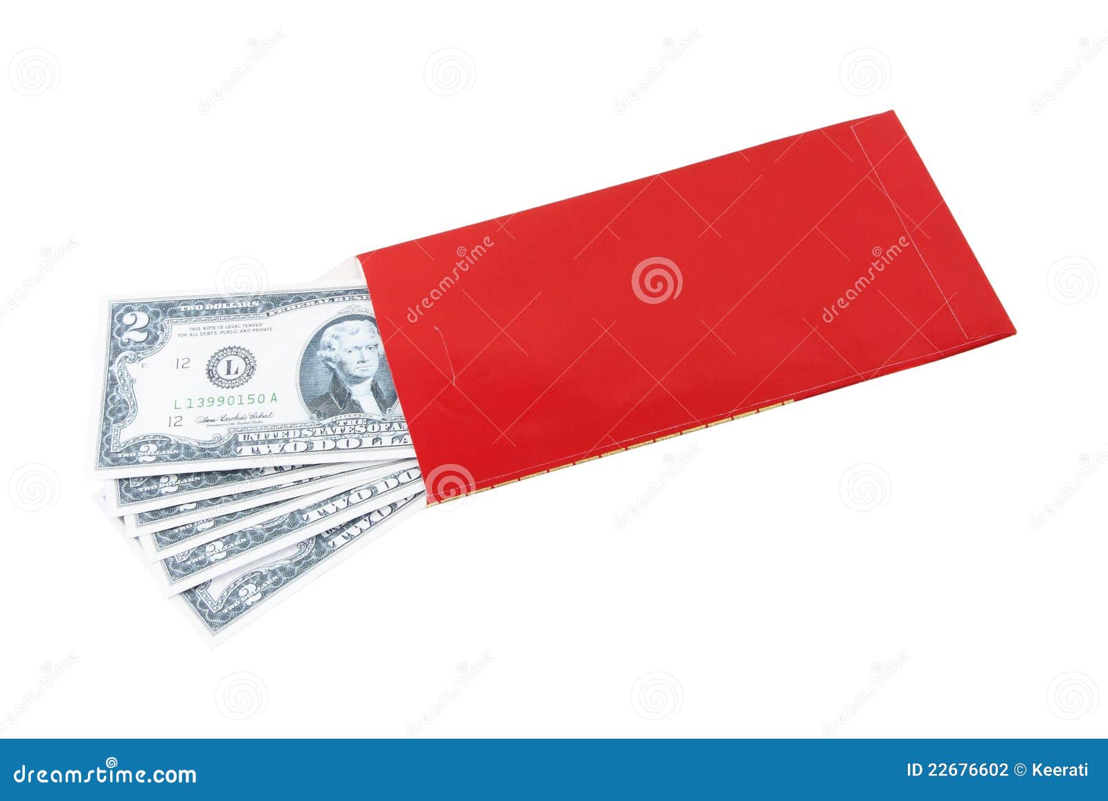 American Cash in Red Envelope Stock Photo - Image of finance ...