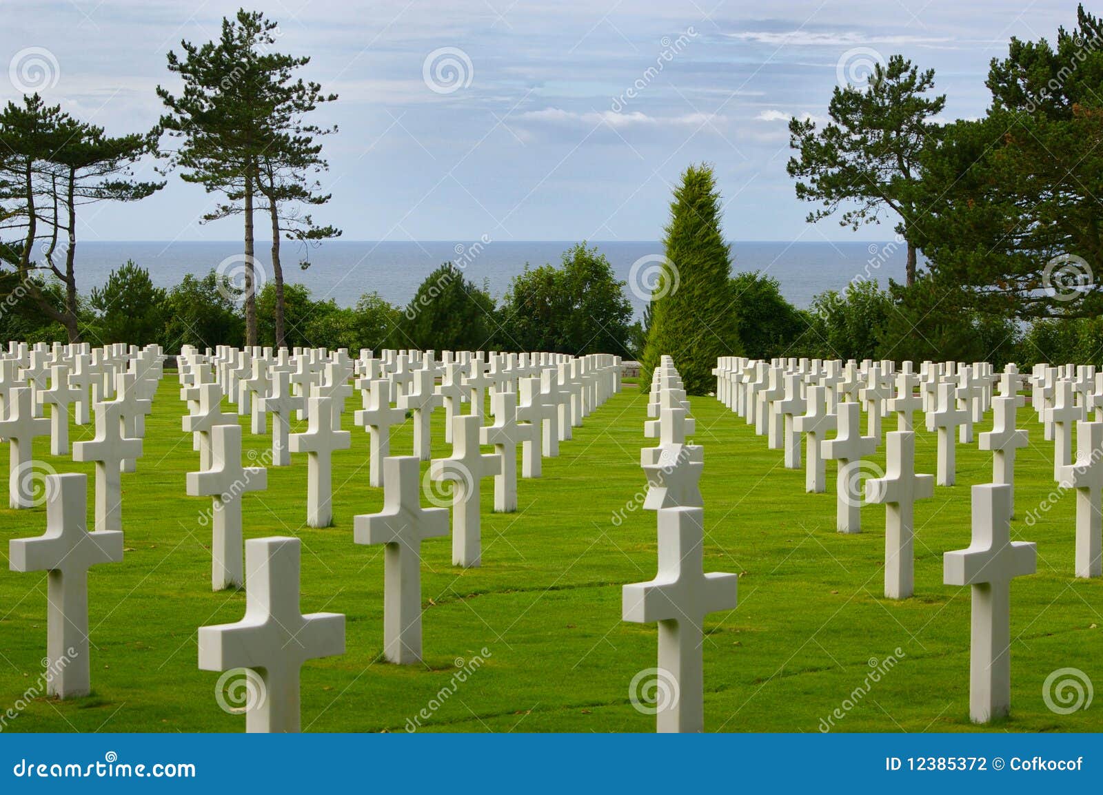 American Cemetery in Normandy Stock Photo - Image of headstone ...