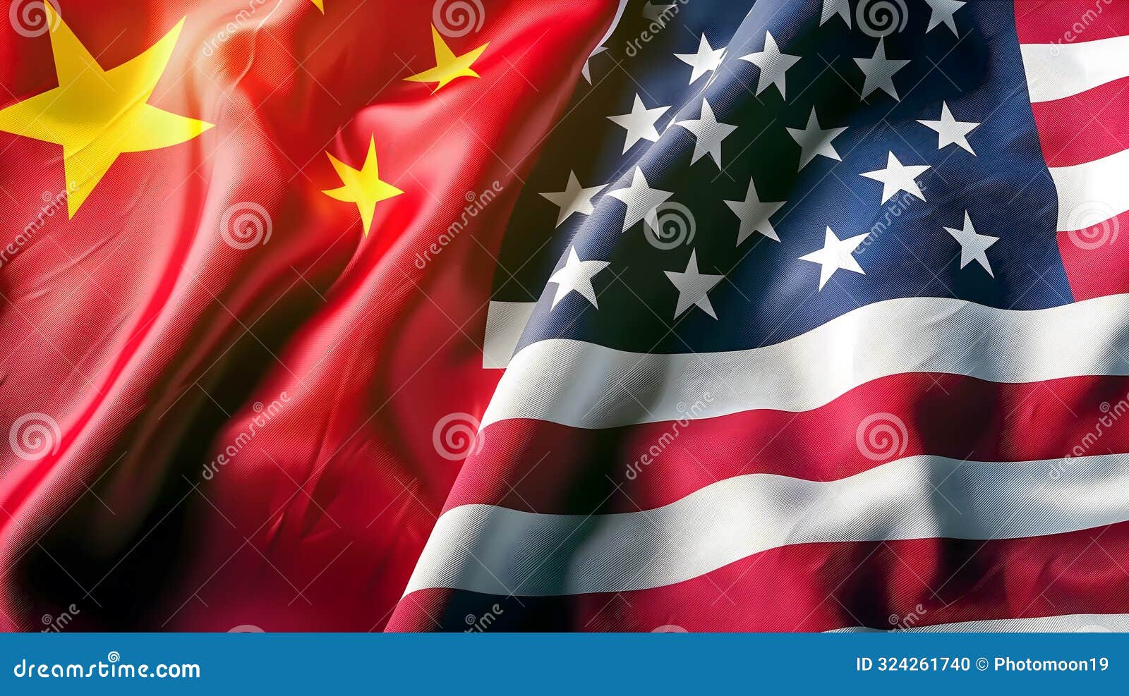 American and Chinese Flags Side by Side - Symbol of International ...