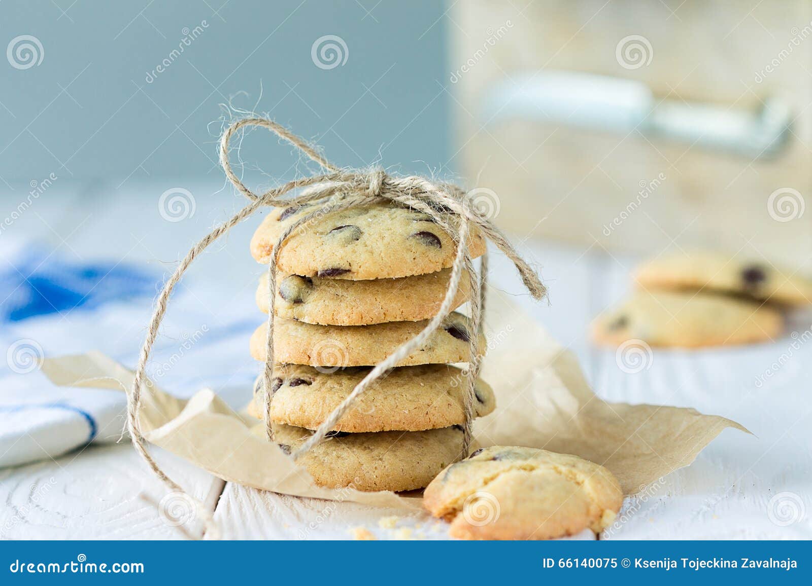 American Chocolate Chip Cookies, Horizontal Stock Image - Image of ...