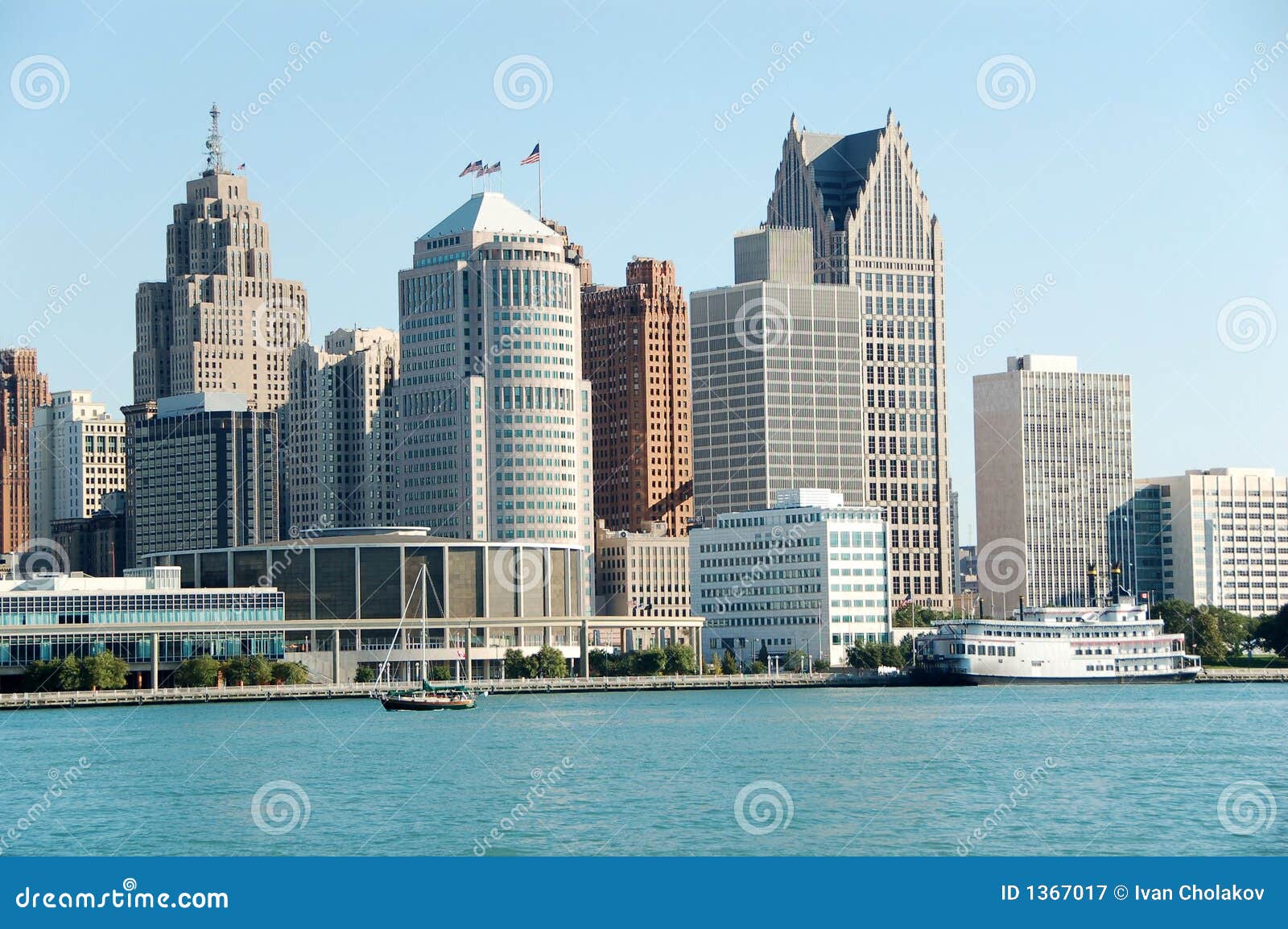 American City Skyline Waterfront in Daytime Stock Image - Image of ...