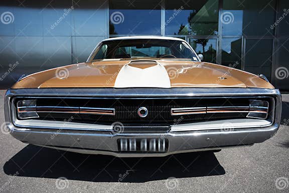 American Classic Car, Front View Stock Image - Image of headlight ...