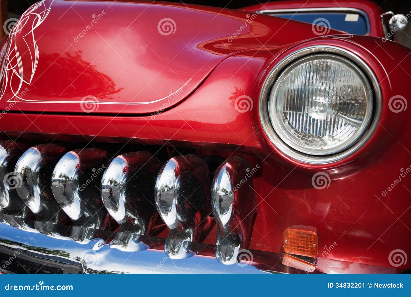 American Classic Car, Front View Stock Image - Image of american ...