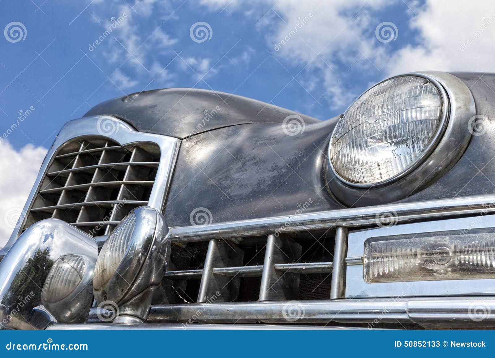 American Classic Car, Front View Stock Image - Image of classic, lights ...