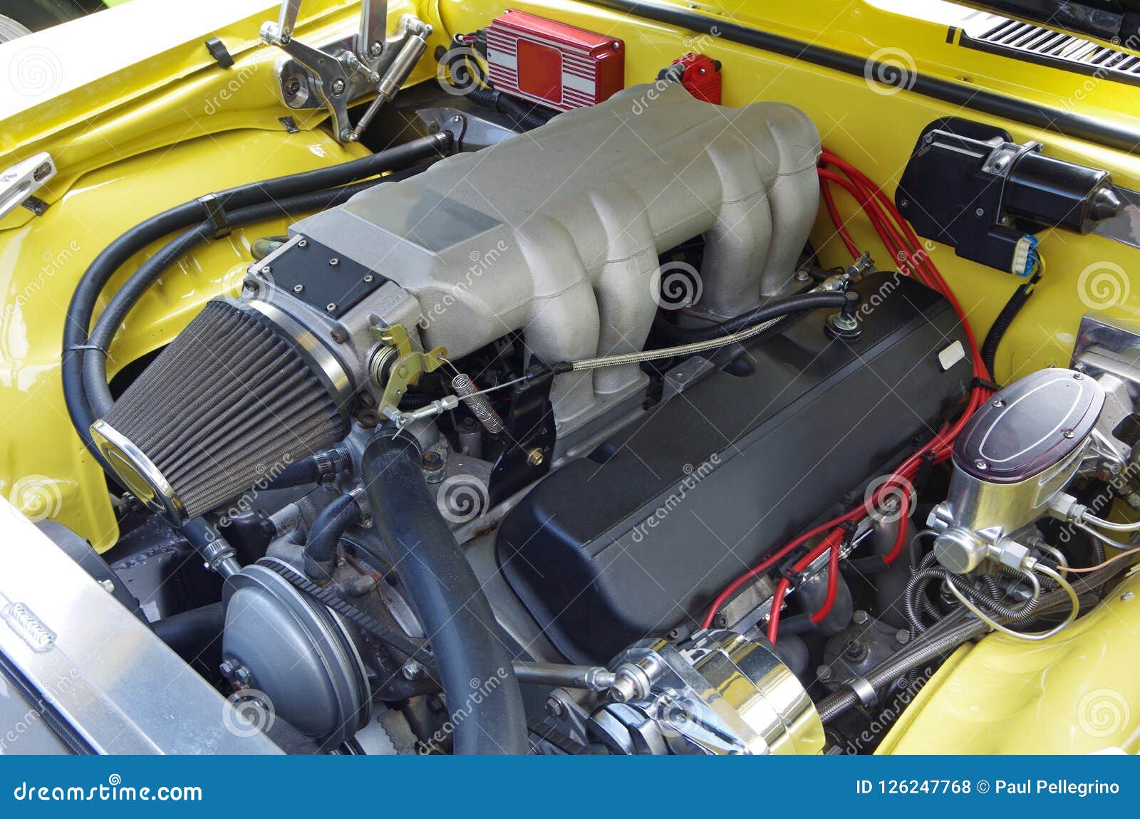 American Classic Car Hot Rod Engine Stock Photo - Image of muscle ...
