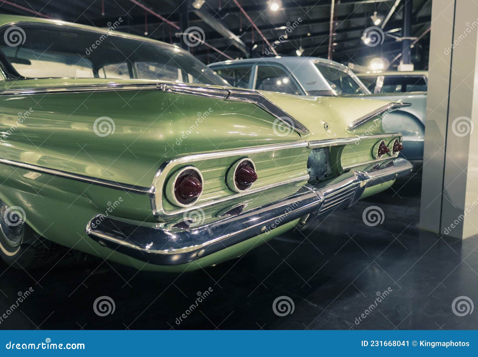1960 American Classic Car with Wings and Chrome Stock Image - Image of ...