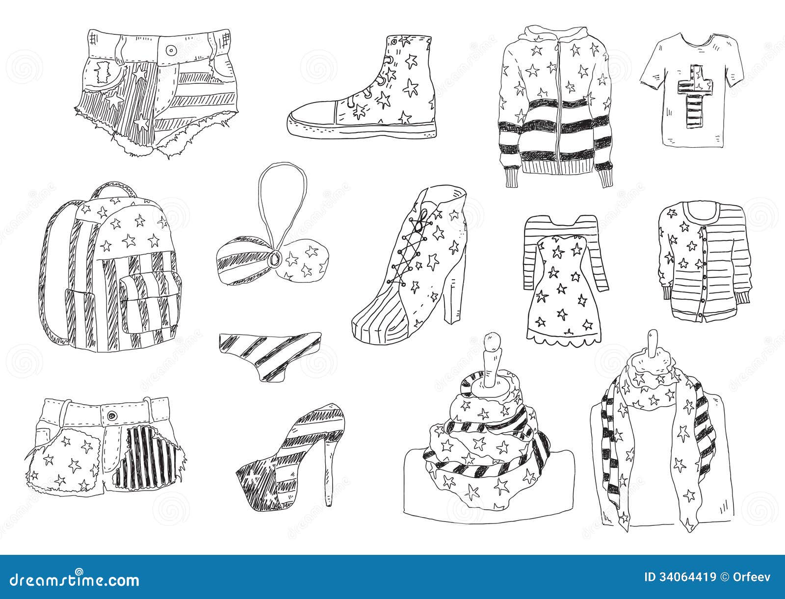 American clothes stock vector. Illustration of shopping - 34064419