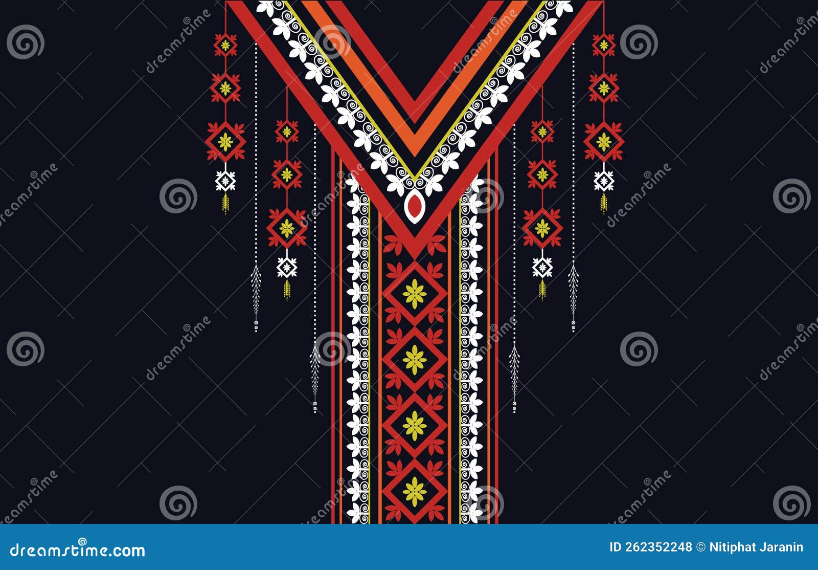American Collar Pattern Design Stock Illustration - Illustration of ...