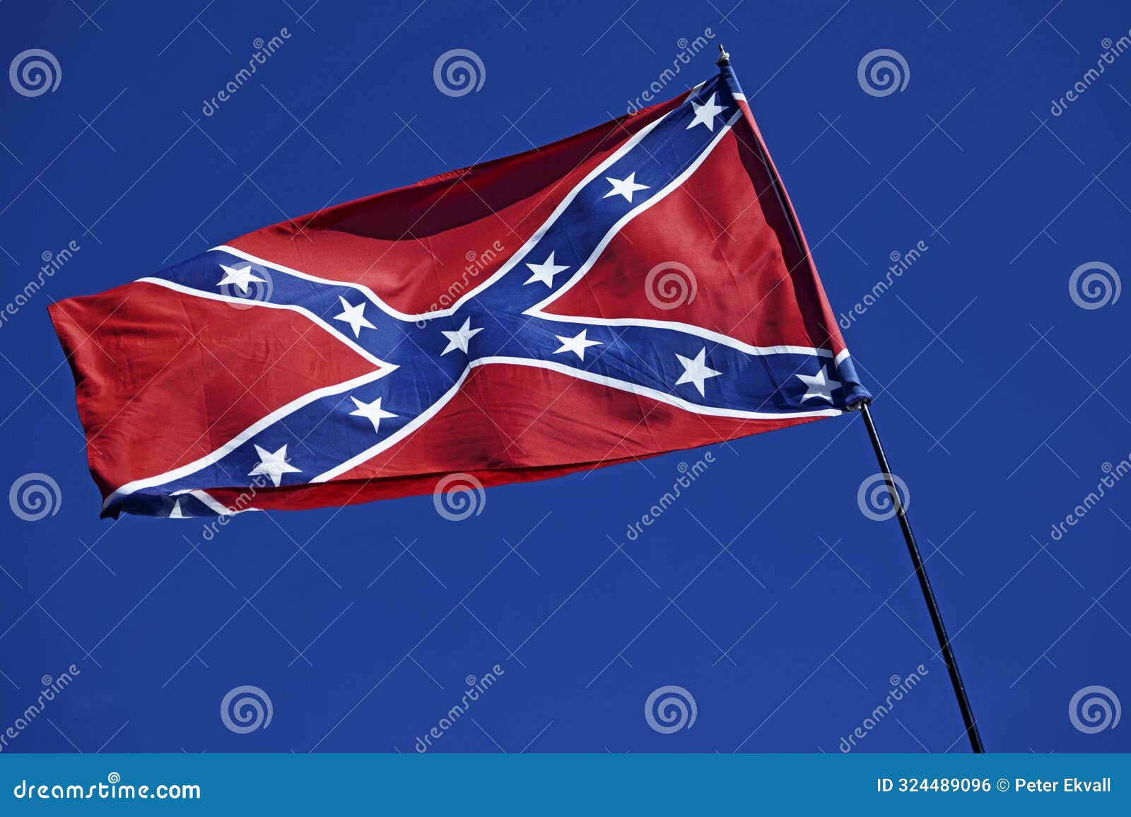 The American Confederate Flag Against Blue Sky Stock Photo - Image of ...