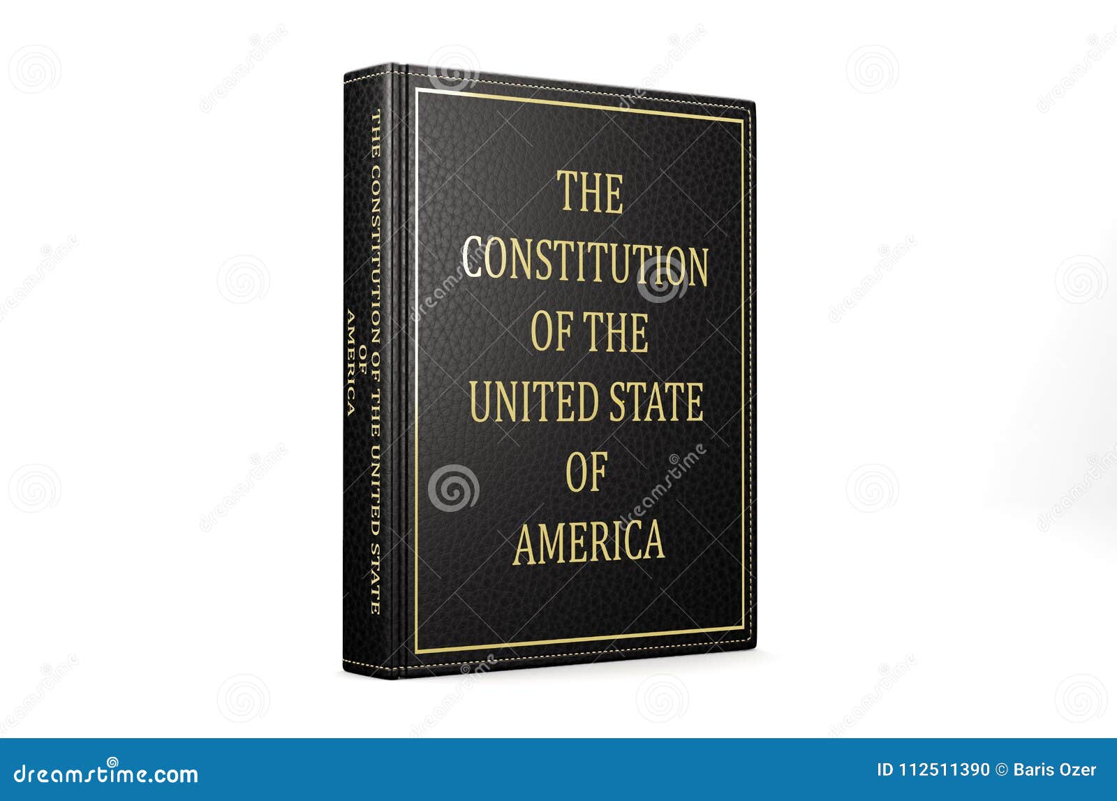 American Constitution Book 3d Rendering on White Stock Illustration ...