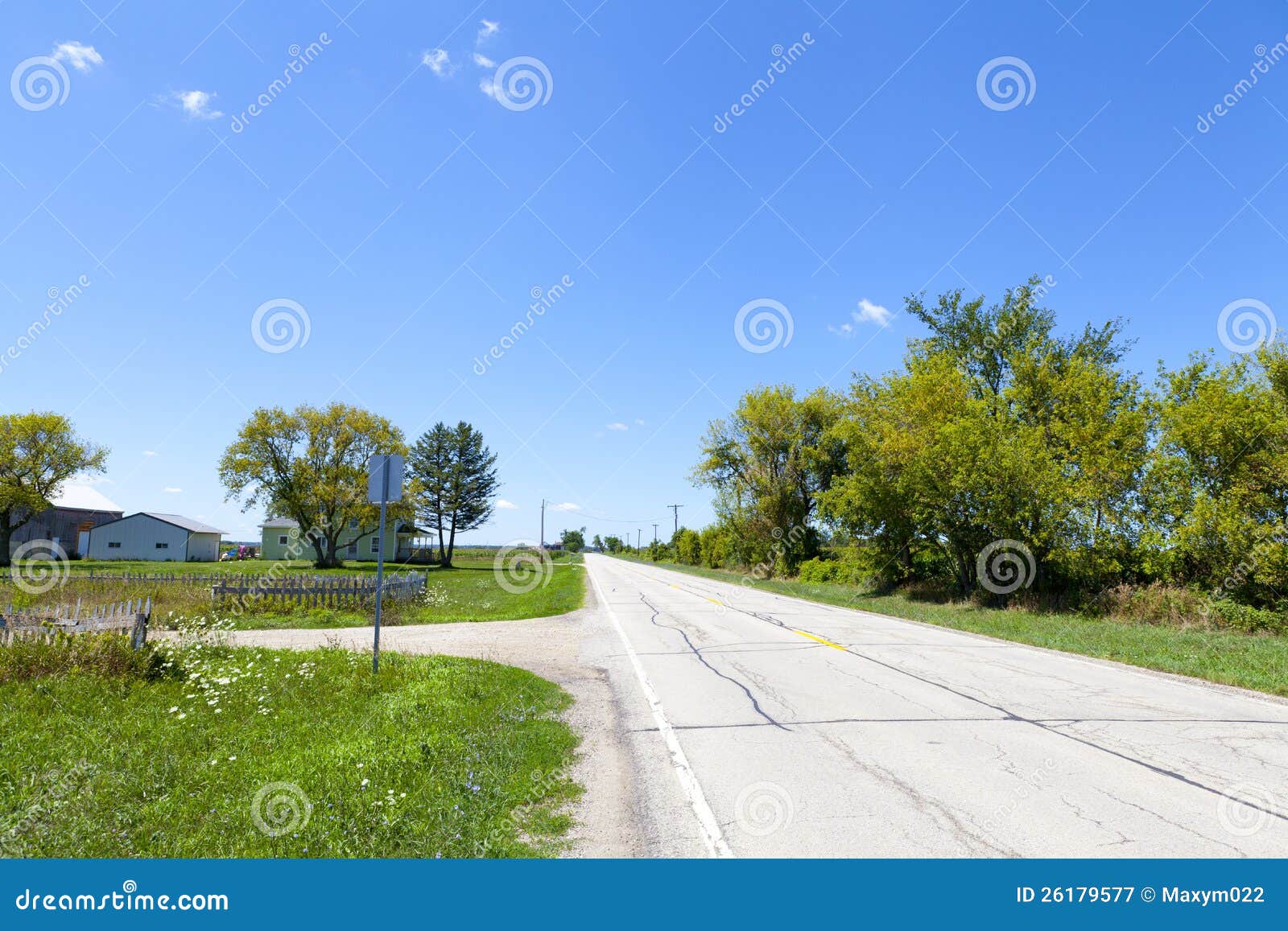 American Country Road stock image. Image of gravel, view - 26179577